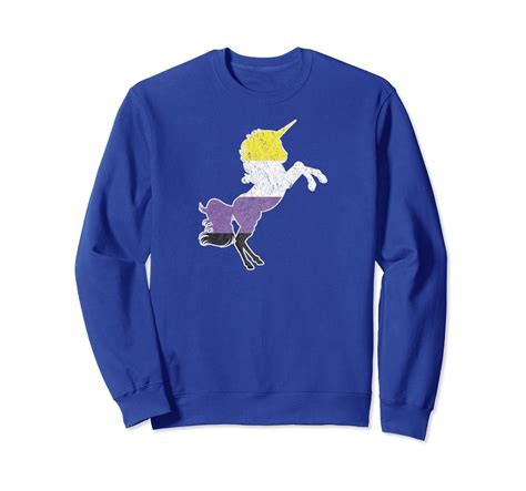 Non Binary Unicorn Sweatshirt Pride Flag 4lvs
