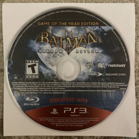 🔥 Batman: Arkham Asylum Game of the Year Edition (PS3, 2010) Mint Disc ...