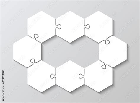 Jigsaw Puzzle Presentation Infographic Business Puzzle Hexagonal Grid Hexagon Info Graphic