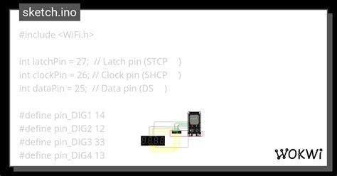 網路時鐘 74hc 四位數 Wokwi Esp32 Stm32 Arduino Simulator