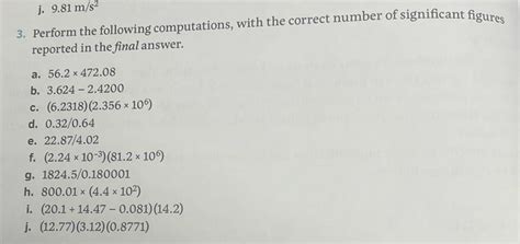 Solved 3 Perform The Following Computations With The