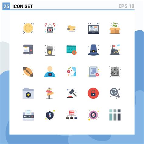 Mobile Interface Flat Color Set Of 25 Pictograms Of Earth Day