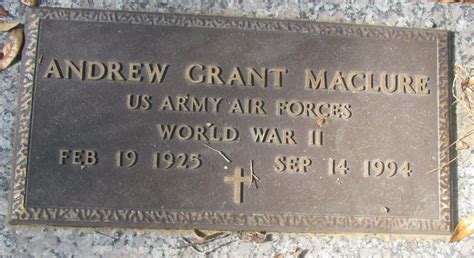 Andrew Grant Maclure 1925 1994 Find A Grave Memorial