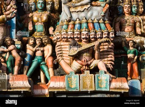 India Tamil Nadu Kumbakonam Nageshwara Temple Gopuram Detail Musical