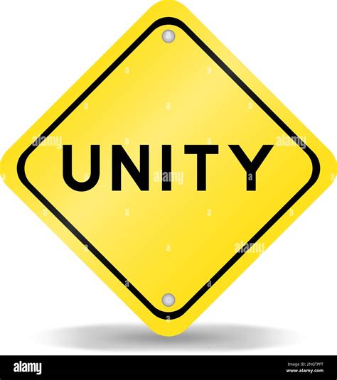 Yellow Color Transportation Sign With Word Unity On White Background Stock Vector Image And Art