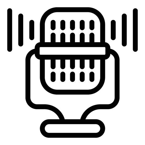 Microphone Voice Command Icon Outline Vector Smart Virtual Assistant 35018193 Vector Art At