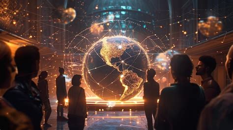 Glowing Digital Globe With Interconnected Lines Premium Ai Generated Image