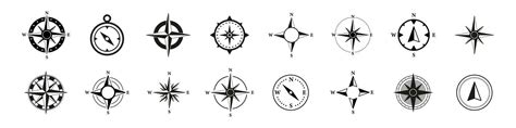 compass icons set compass icon collection simple symbol 26768178