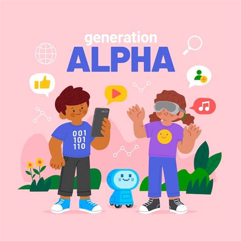 Illustration Dessinée à La Main De La Génération Alpha Vecteur Gratuite