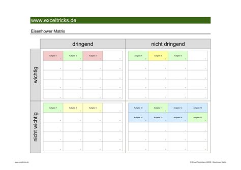 Eisenhower Matrix Excel Template