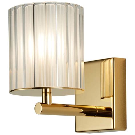 Flute Wall Light In Polished Gold With Frosted Glass Diffuser By Tom