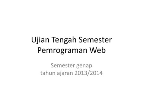 Soal Uts Pemrograman Web Pptx
