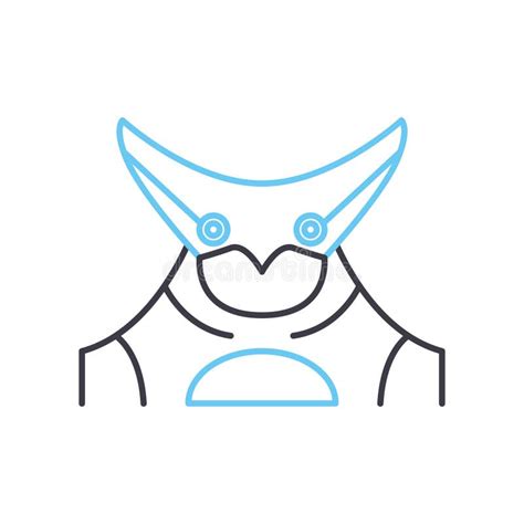 Robot Line Icon Outline Symbol Vector Illustration Concept Sign Stock Vector Illustration