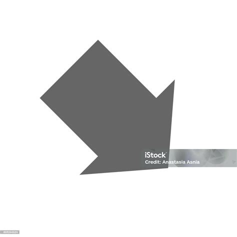 Pointer Arrow In Modern Flat Style Arrow Button Isolated On White