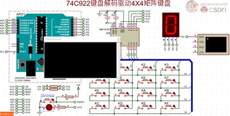 【proteus仿真】arduino Uno 74c922键盘解码驱动4x4矩阵键盘arduino应用笔记 Csdn专栏