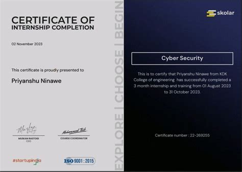 Priyanshu Ninawe On Linkedin Internshipcompletion Nextchapter