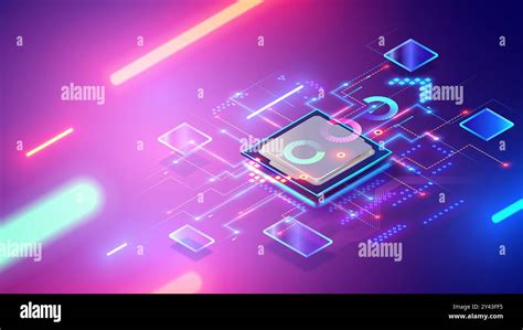 Cpu Or Electronic Chip Processor With Ai Glowing Ai Chip On Motherboard Artificial