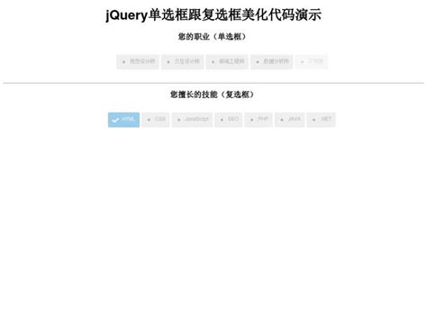 jquery单选框和复选框美化标签选择代码
