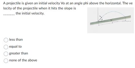 Solved A Projectile Is Given An Initial Velocity V At An Chegg