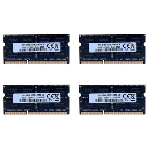 New 4x Ddr3 8gb Laptop Ram Memory 1600mhz Pc3 12800 135v 204 Pins