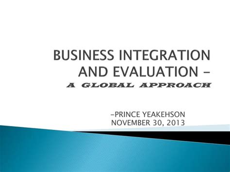 Business Integration And Evaluation A Global Approach Pdf Business