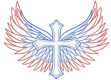 How To Draw A Cross With Wings Drawing Word Searches