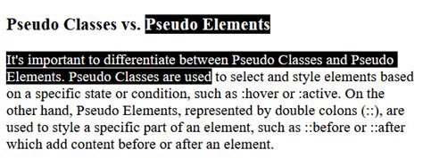 العناصر الزائفة pseudo elements والفئات الزائفة pseudo classes في css