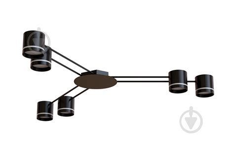 ᐉ Люстра стельова Hopfen Stark Cl 6 133 6xgx53 Bk 6xgx53 чорний • Краща ціна в Києві Україні