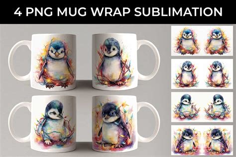 Christmas Penguin Animal Png Mug Wrap Graphic By Sintegra · Creative