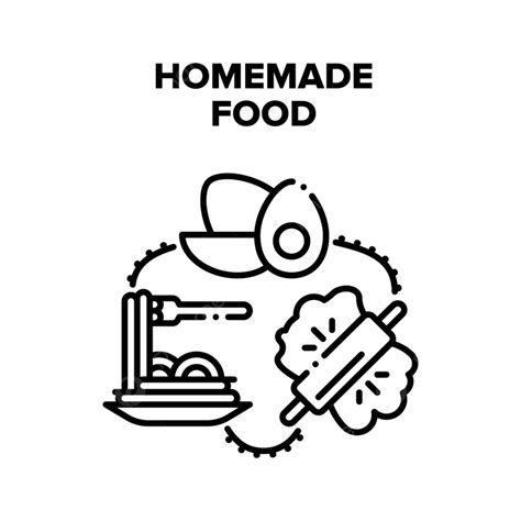 Homemade Food Vector Icon Concept Illustration Home Spaghetti Png