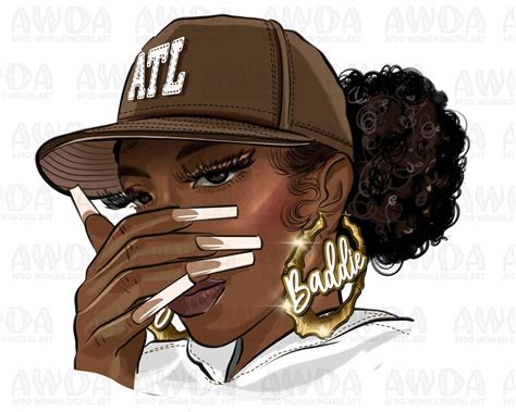Black Girl Baddie Atlanta Png Sublimation Design Download Afro Woman