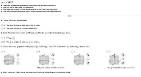 Solved Let Fx3x−27 A Determine Algebraically Whether The