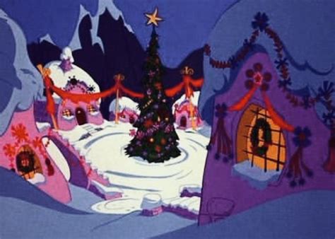 Animated Christmas Scene With Tree And Houses
