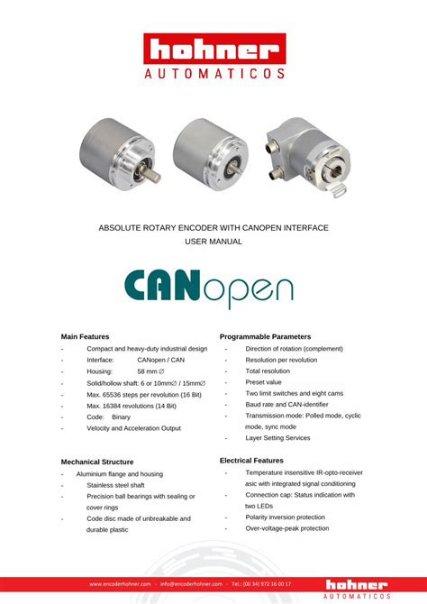 Pdf Absolute Rotary Encoder With Canopen Interface Docs