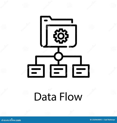 Data Flow Outline Icon Design Illustration. Stock Vector - Illustration of file, organization ...