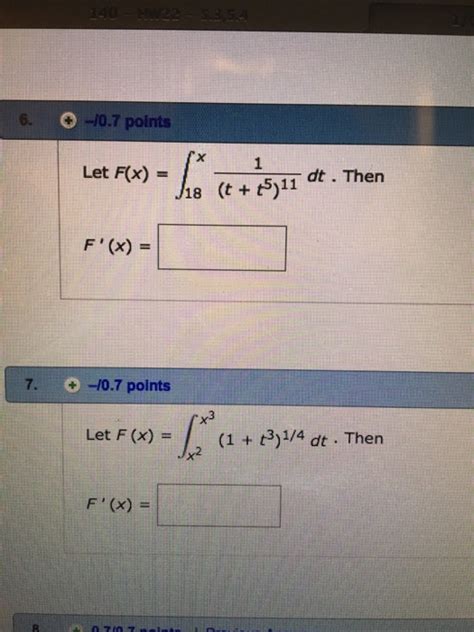 Solved Let F X Integral 18 X 1 T T 5 11 Dt Then Chegg Com