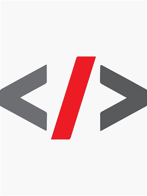 Angle Brackets And A Slash Coding Sticker By Stickerized Redbubble