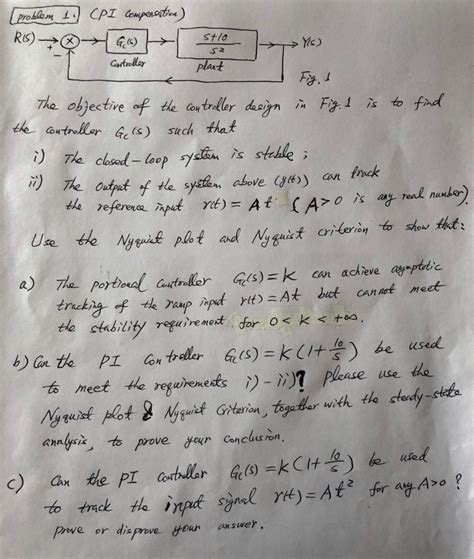 Solved The Objective Of The Controller Design In Fig Is Chegg