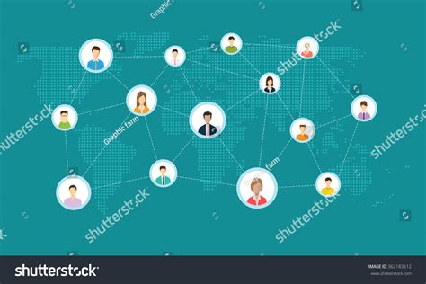 Social Network Business Connection Global Business Stock Vector