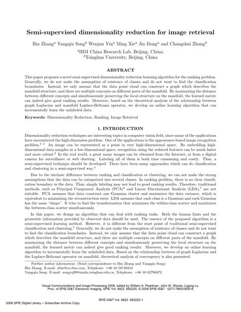 Pdf Semi Supervised Dimensionality Reduction For Image Retrieval