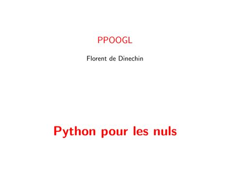 Python Pour Les Nuls