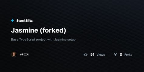 Jasmine Forked Stackblitz