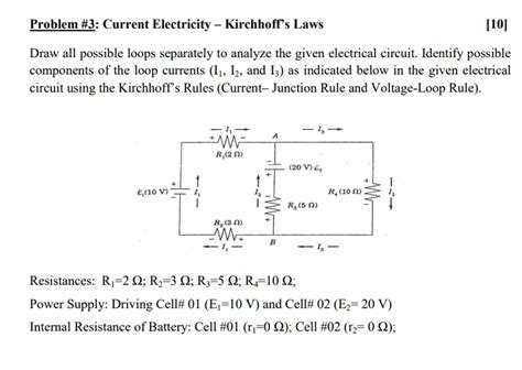 SOLVED Problem Current Electricity Kirchhoff S Laws Draw All Possible Loops Separately