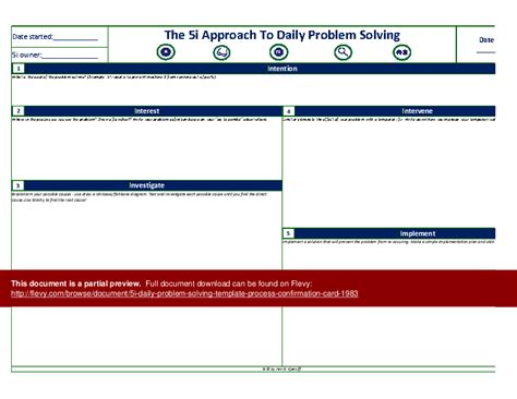 Problem Solving Template Excel