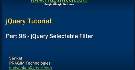 Sql Server Net And C Video Tutorial Jquery Selectable Filter