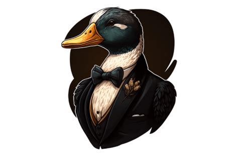 Duck In A Tux Graphic By Alavays · Creative Fabrica
