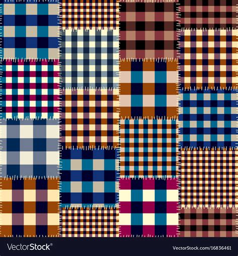 Geometric Patchwork Pattern Of A Squares Vector Image