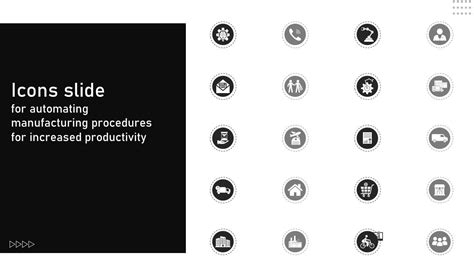 Icons Slide For Automating Manufacturing Procedures For Increased