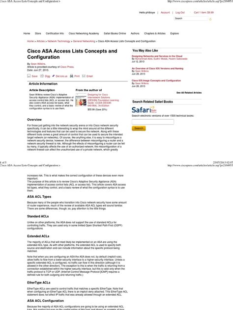 Cisco Asa Access Lists Concepts And Configuration Pdf Router