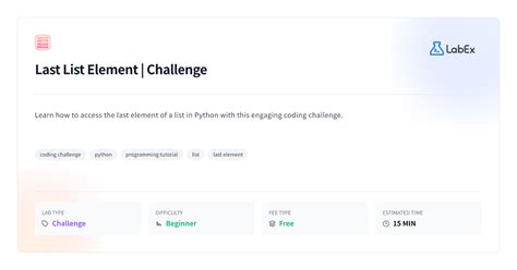 Last List Element Challenge Labex